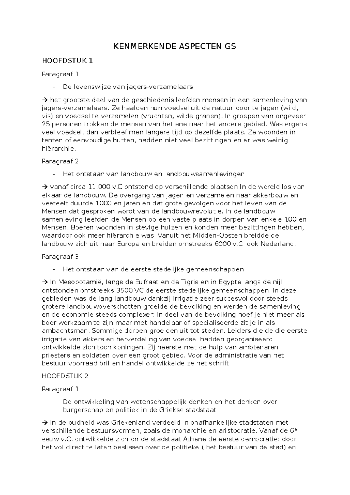 Kenmerkende Aspecten GS Hoofdstuk 1-4: Geschiedenis en Cultuur ...