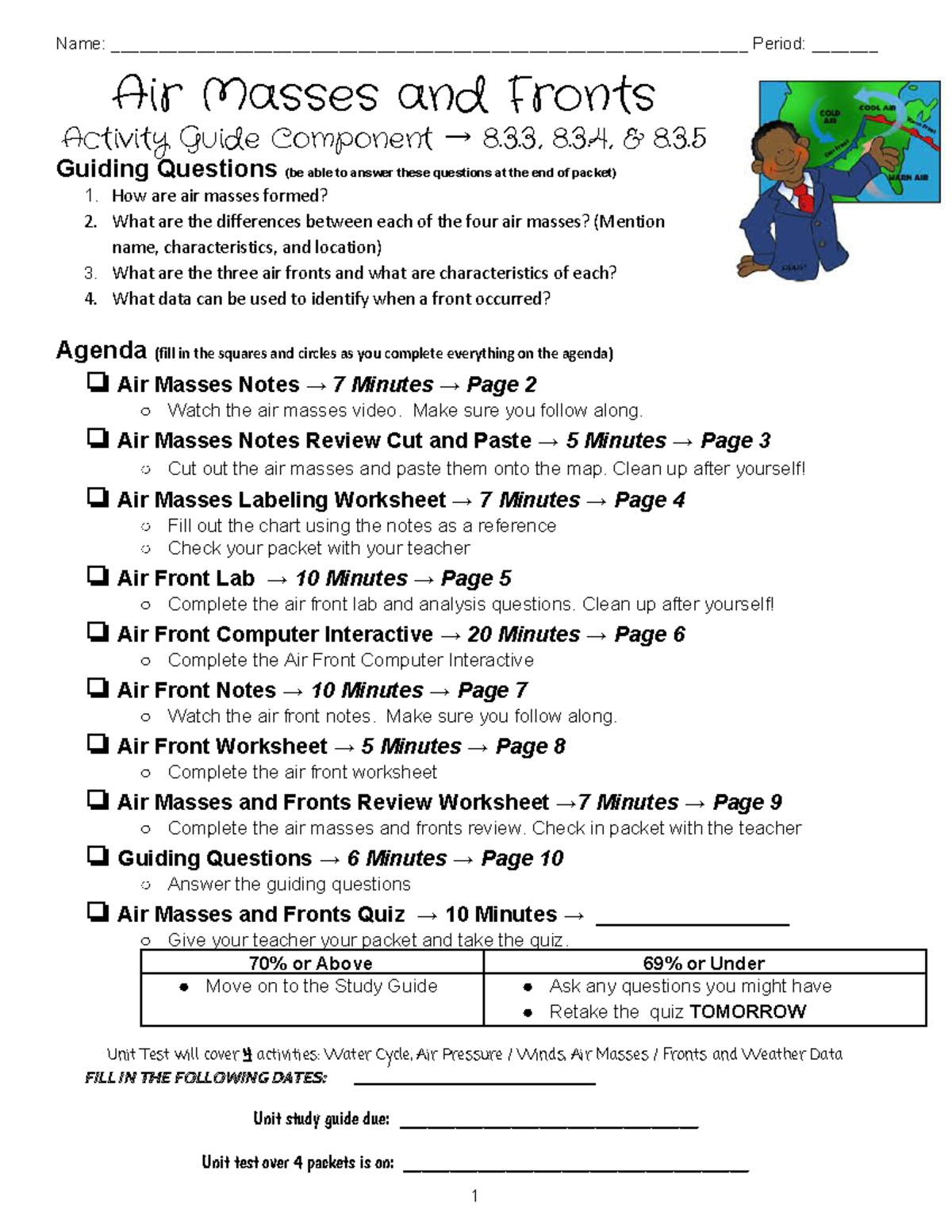 M6 Air Masses and Fronts Activity Guide and Study Notes - Studocu