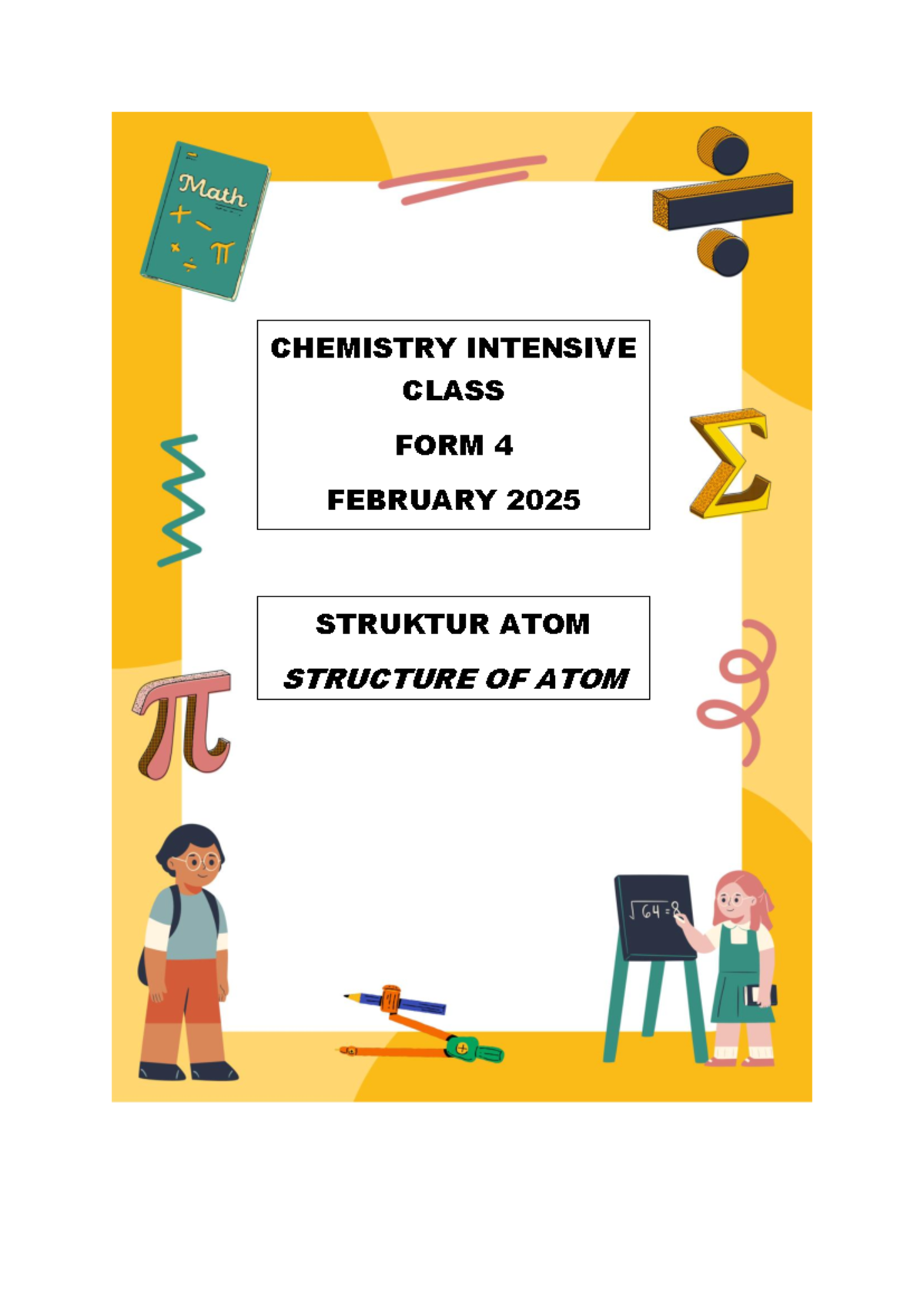 CHEMISTRY FORM 4: STRUCTURE OF ATOM NOTES - Studocu