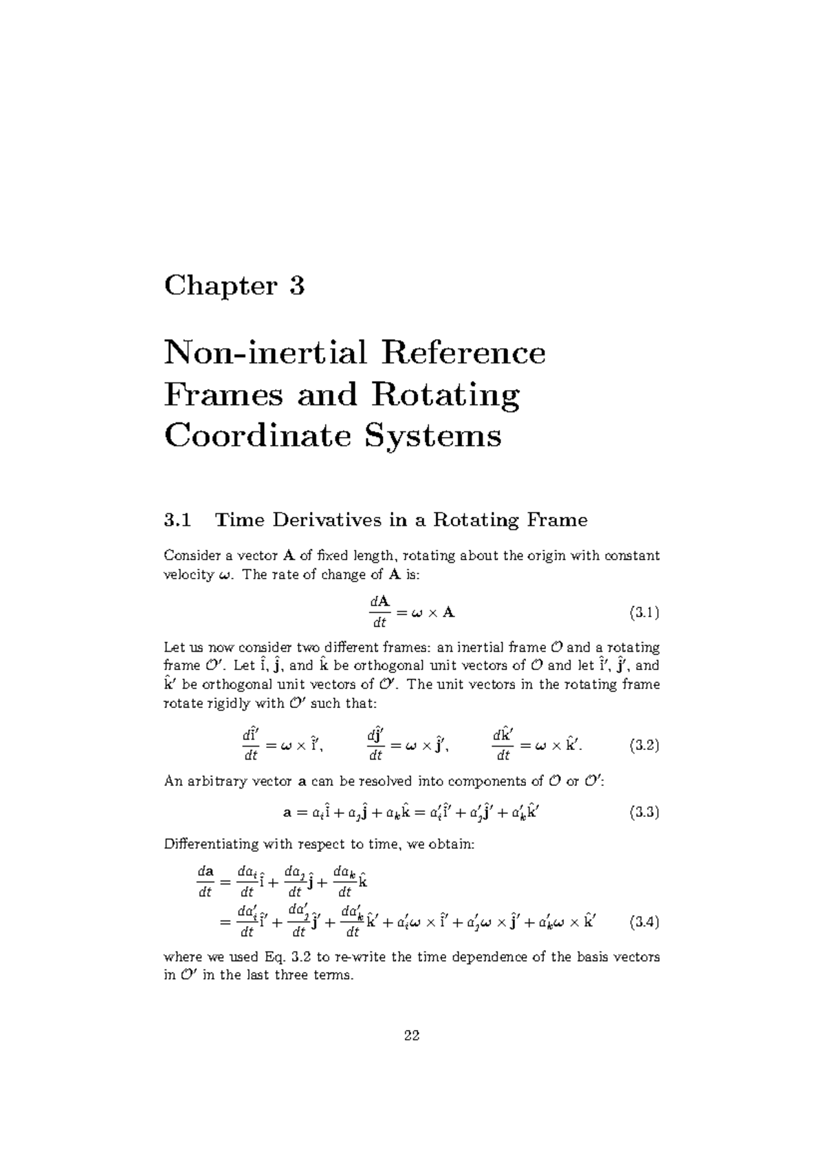 Chapter 3: Reference Frames & Rotating Coordinate Systems (3) - Studocu