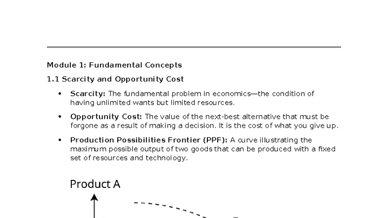 ECO101 - Module 1 & 2: Scarcity, Opportunity Cost, Supply & Demand ...