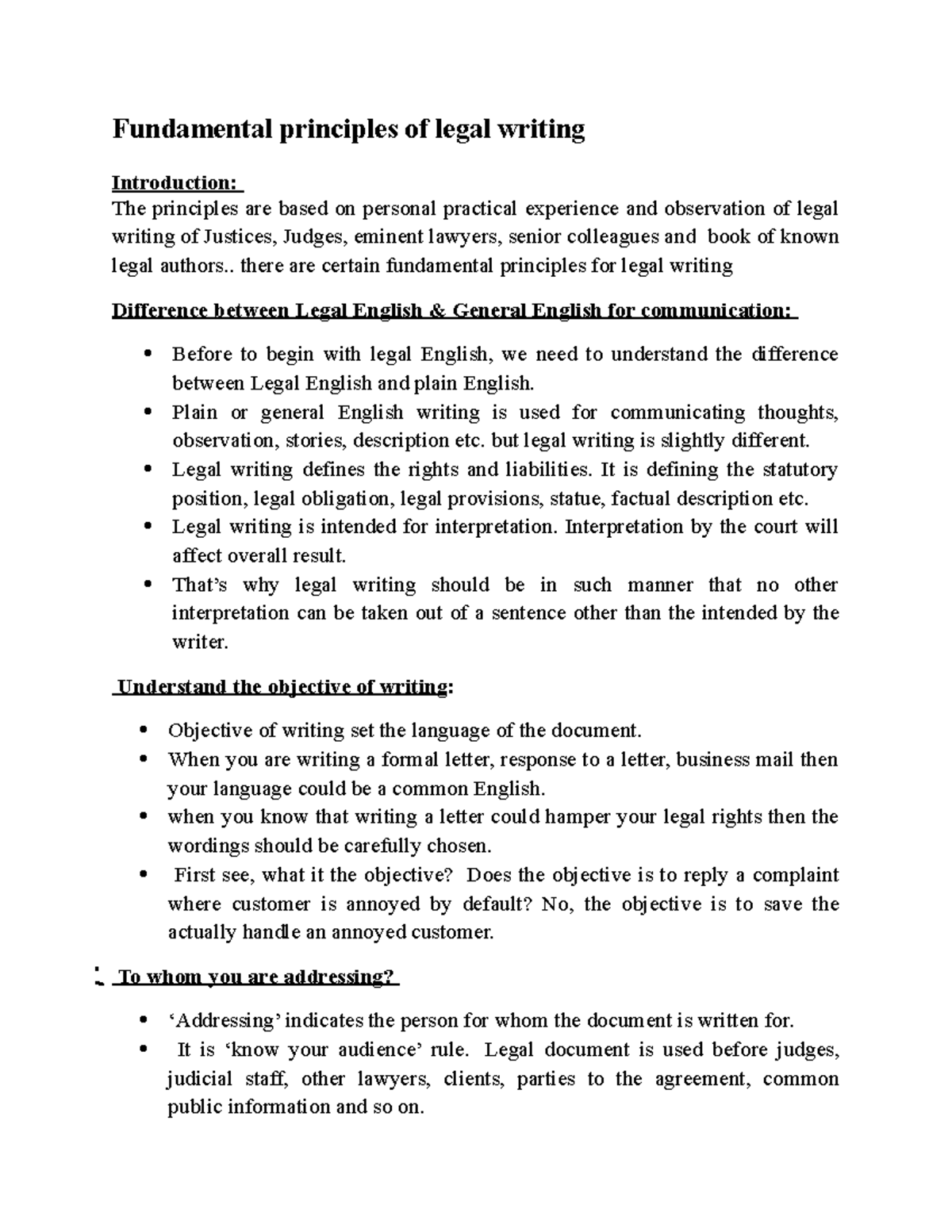 Legal Language & Writing Principles: Essentials for Law Students - Studocu