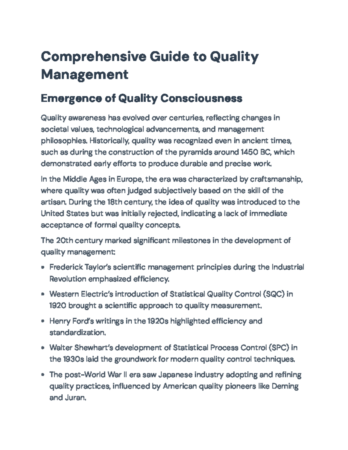 Comprehensive Guide to TQM Principles: Quality Management Evolution ...