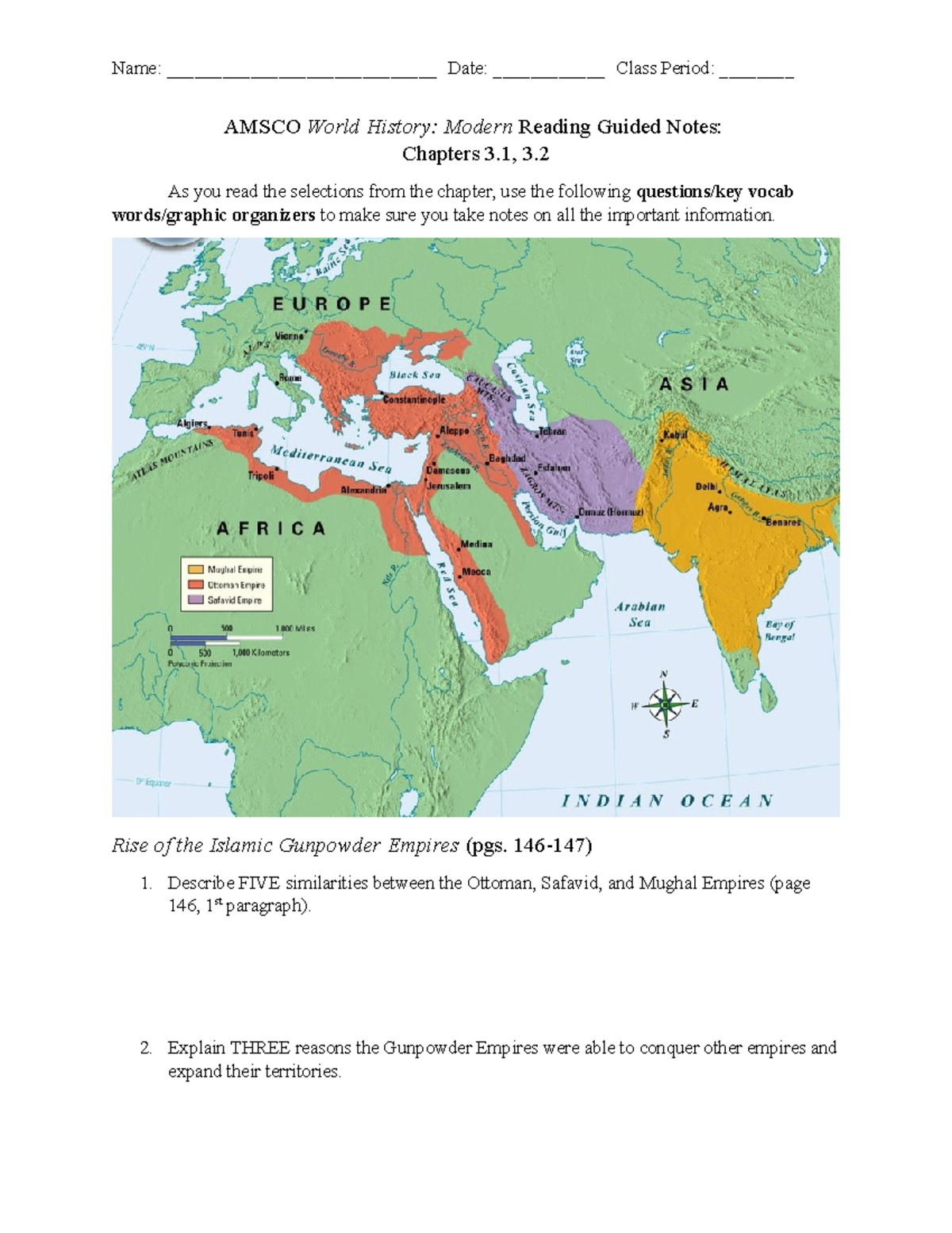 AMSCO World History: Modern Guided Notes for Unit 3 Reading - Studocu