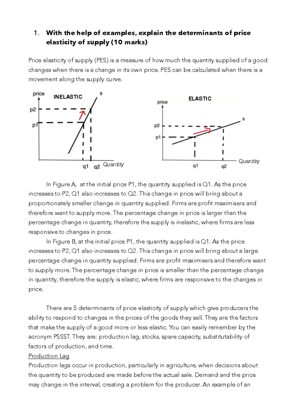 Determinants of Price Elasticity of Supply: Key Factors Explained - Studocu