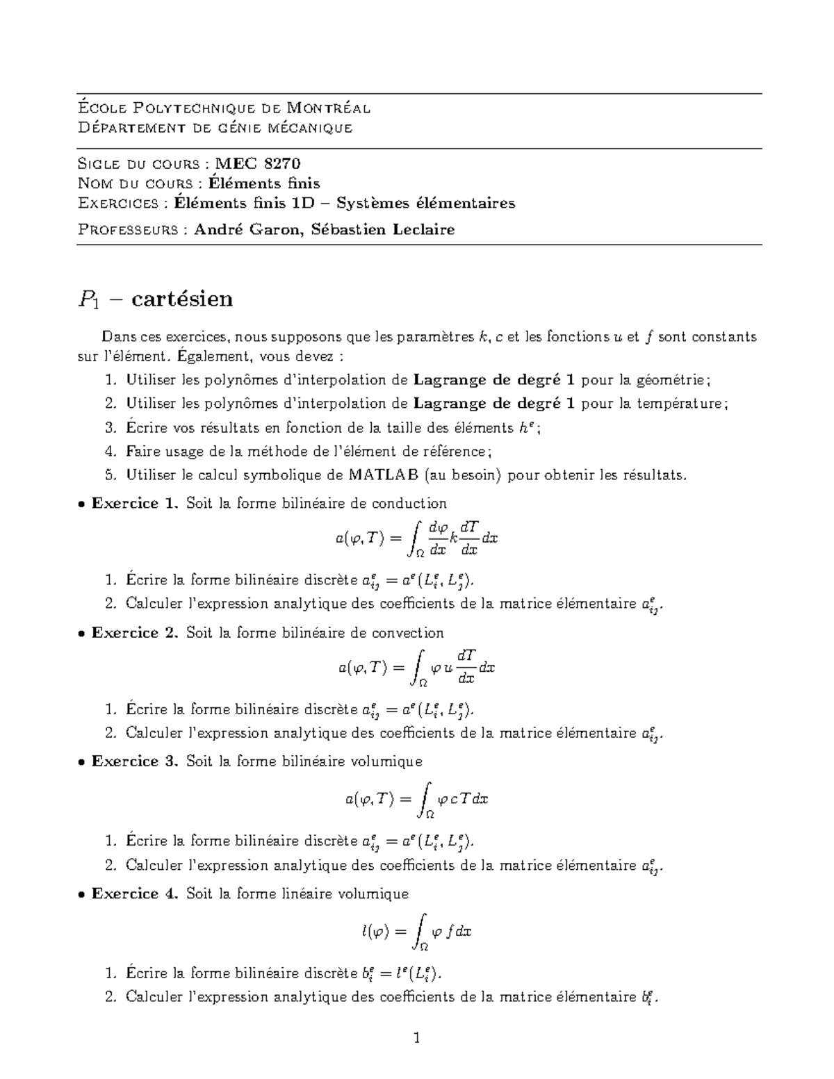 Exercices - Chapitre 2C - MEC 8270 - Systèmes Éléments - Python - Studocu