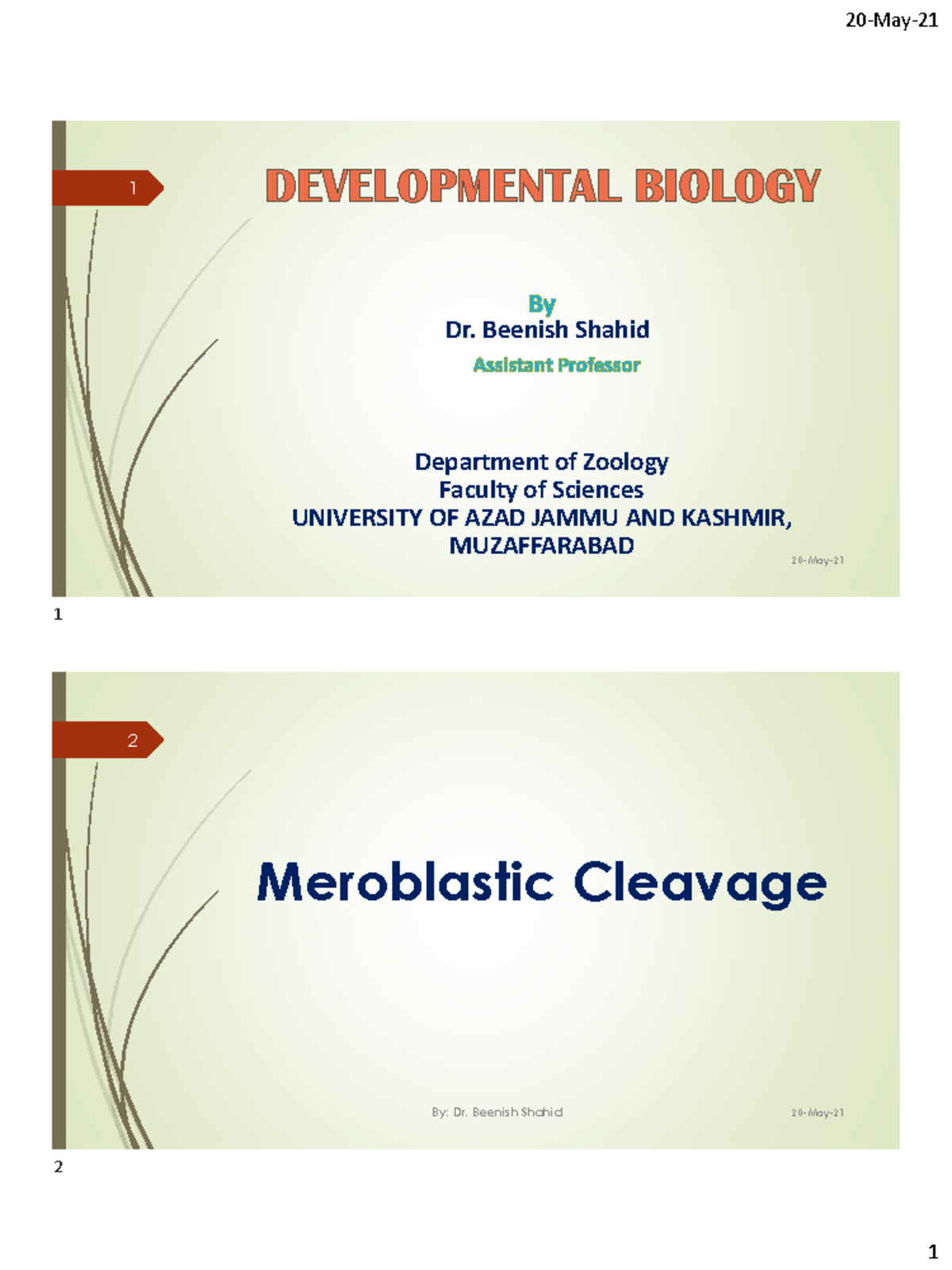 ZOO 25-28: Meroblastic Cleavage in Birds and Mammals - Studocu