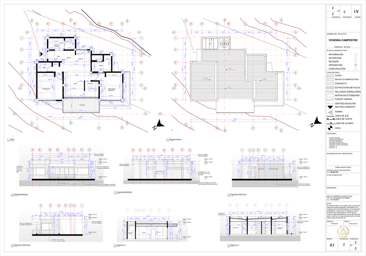 Plano - A101 - Plantas Arquitectonicas-1 - 3 3 0 m 0 m 3 m 3 m B B A A ...