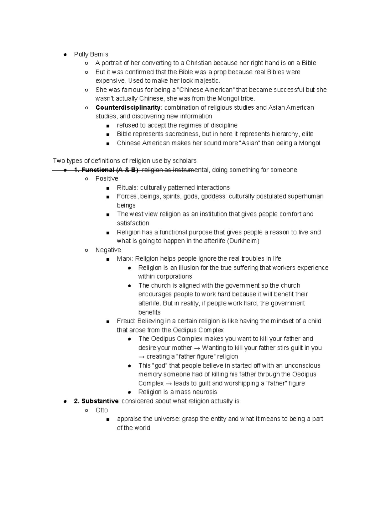 ASAM71 - Lecture Notes on Polly Bemis and Religious Identity - Studocu