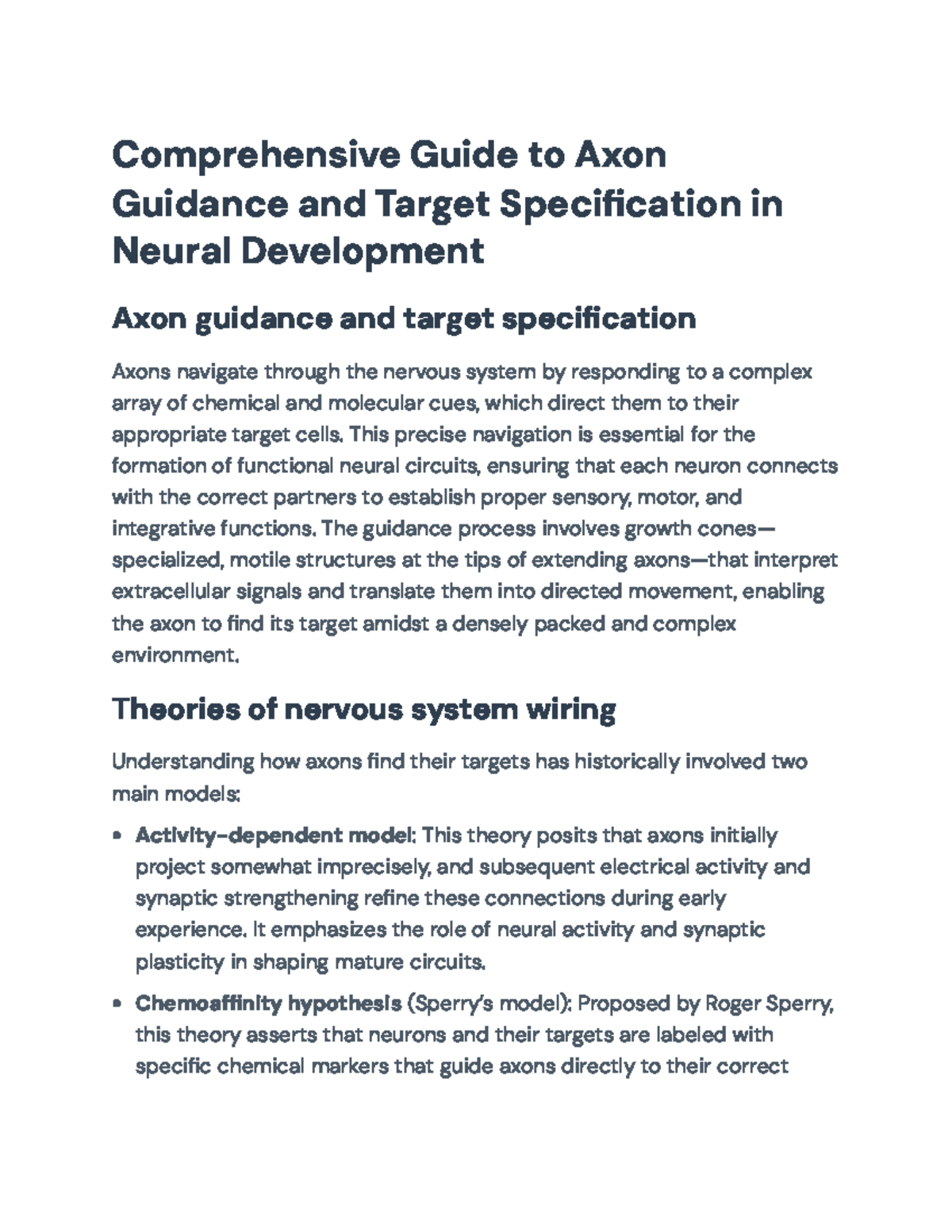 Comprehensive Guide to Axon Guidance in Neural Development (NEU 101 ...