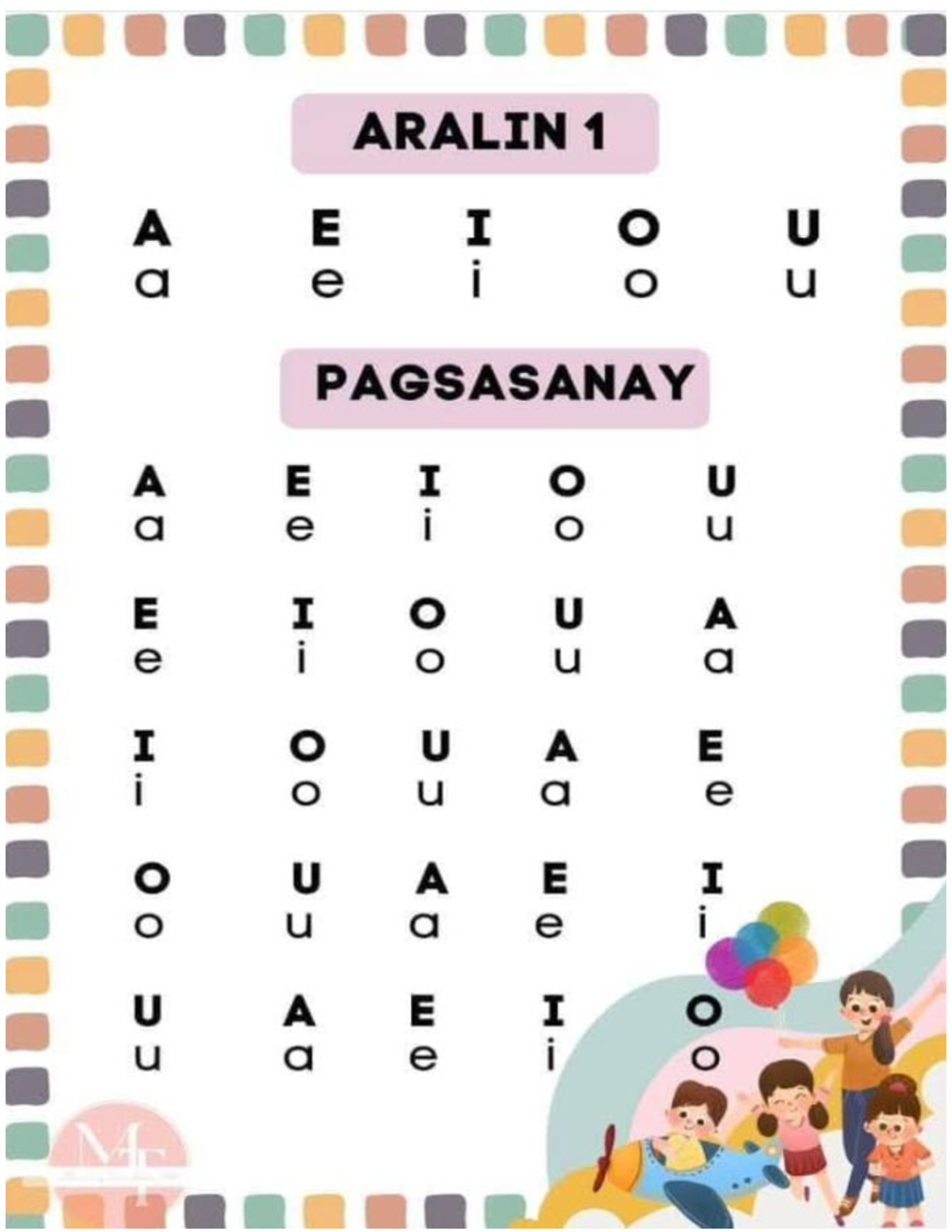 Abakada Reading Material - Lesson Notes on Filipino Vowels - Studocu