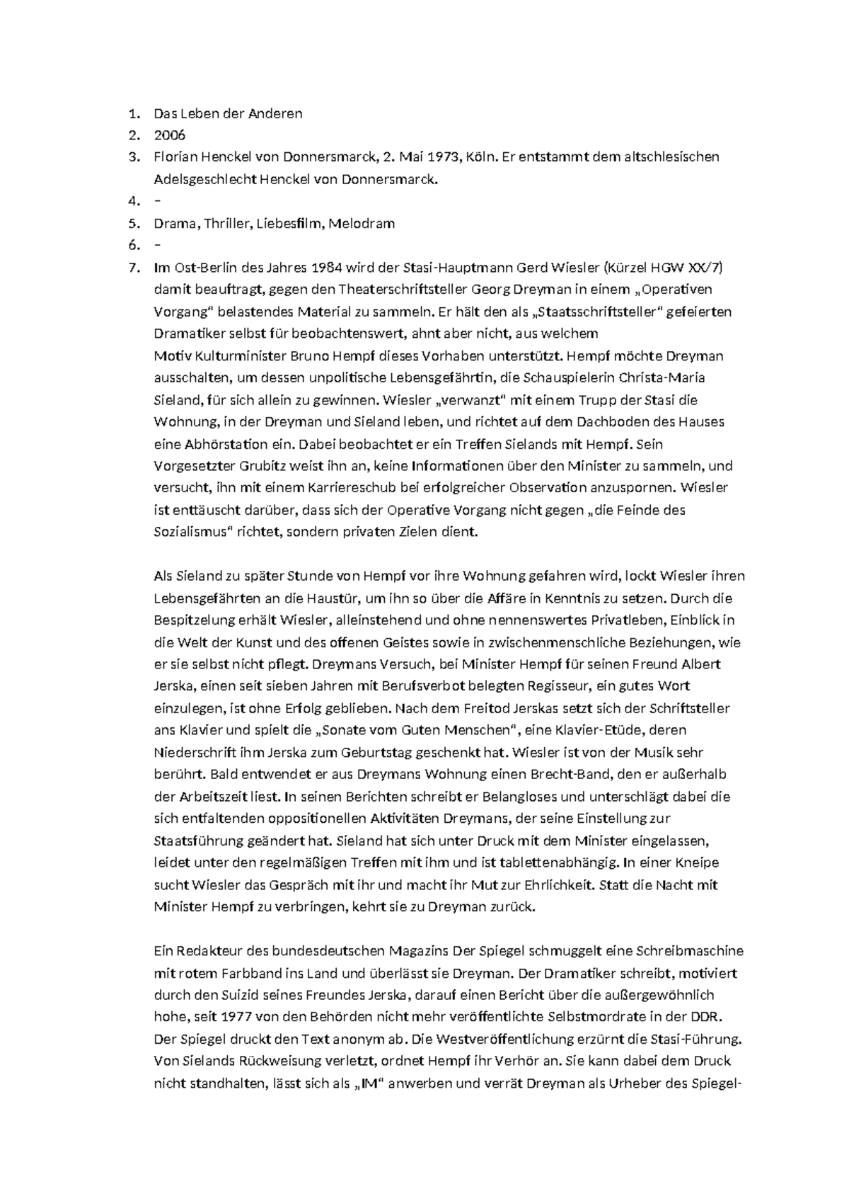 1466347953 Das Leben der Anderen 10 punten - Das Leben der Anderen 2006 ...