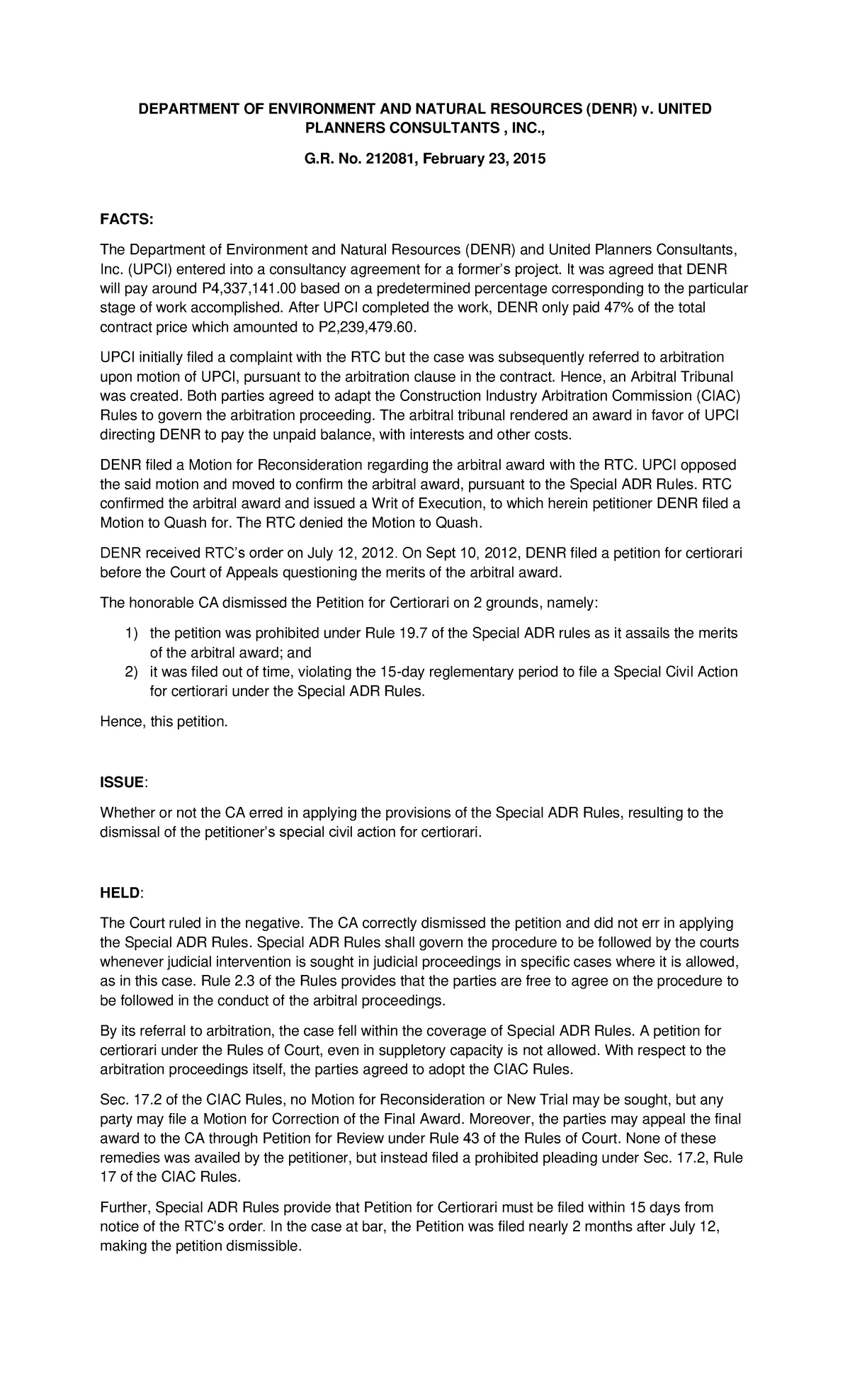 D O 174-17 Checklist - CHECKLIST FOR ISSUANCE OF CERTIFICATE OF ...