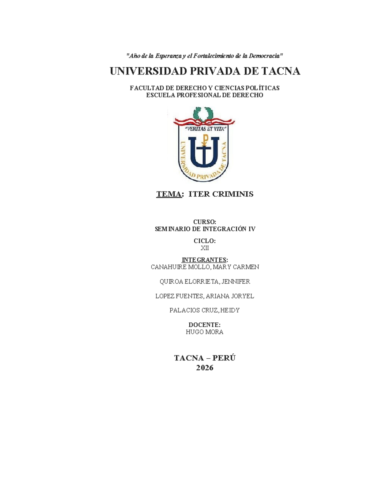 Iter Criminis: Análisis y Regulación en el Derecho Penal Peruano ...