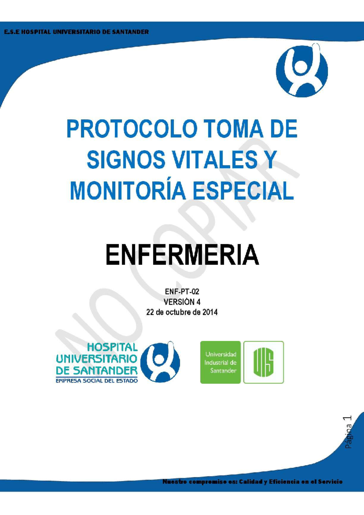 ENF-PT-02 Protocolo de Monitoreo de Signos Vitales Especializados - Studocu