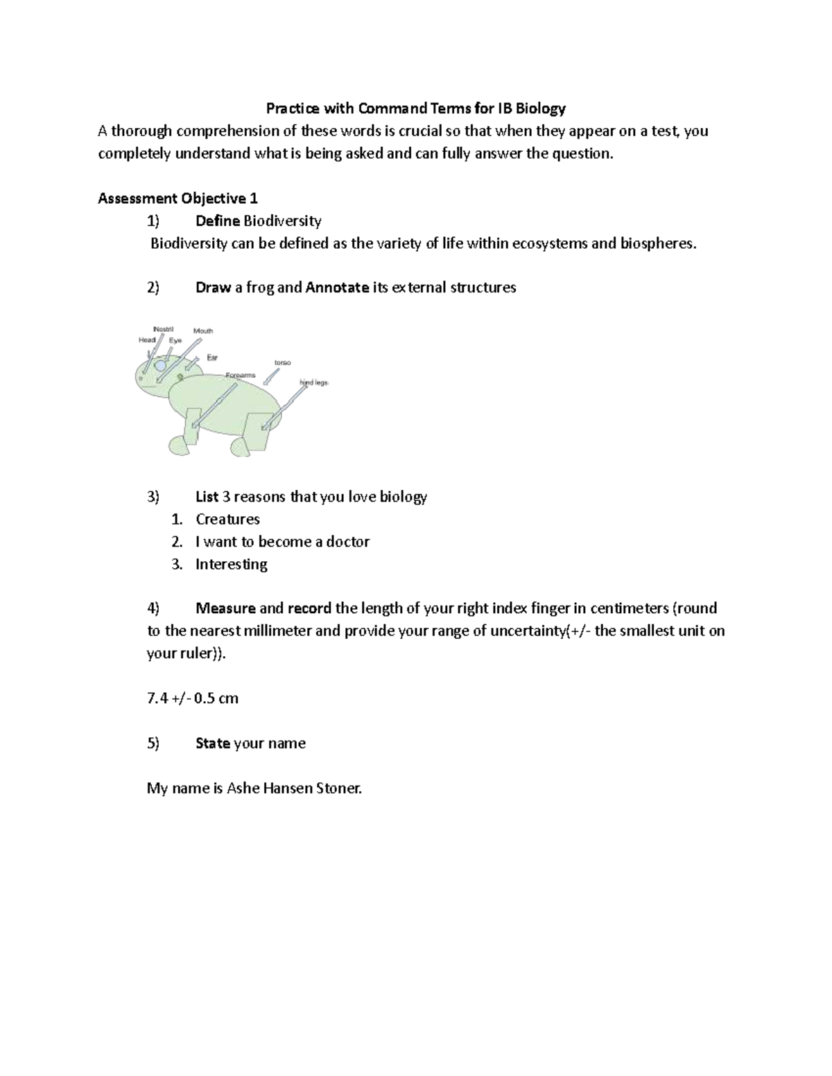 Understanding Command Terms in IB Biology (18297668) - Studocu