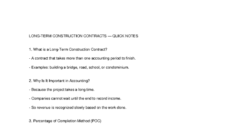 Long term construction notes - LONG-TERM CONSTRUCTION CONTRACTS — QUICK ...