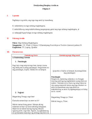 DLP Science G5 Q4 WEEK 1 - DLP - QUARTER: 4th QUARTER Week: 1 Subject ...