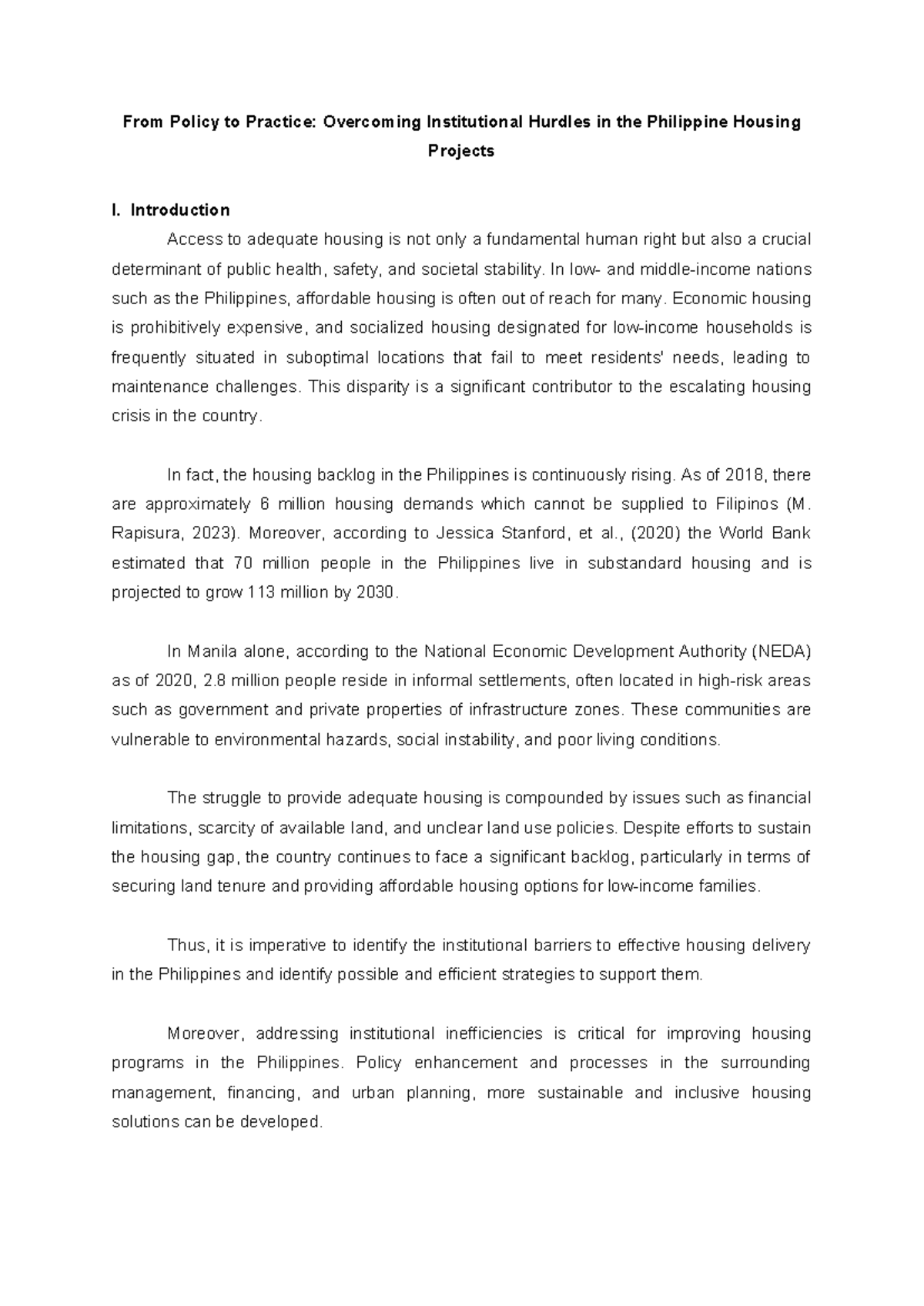Housing - From Policy to Practice: Overcoming Institutional Hurdles in ...