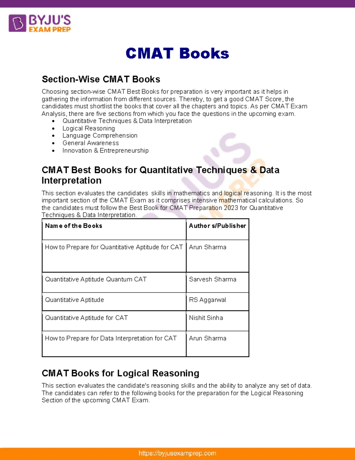 Cmat books 53 - Cmat - CMAT Books Section-Wise CMAT Books Choosing ...