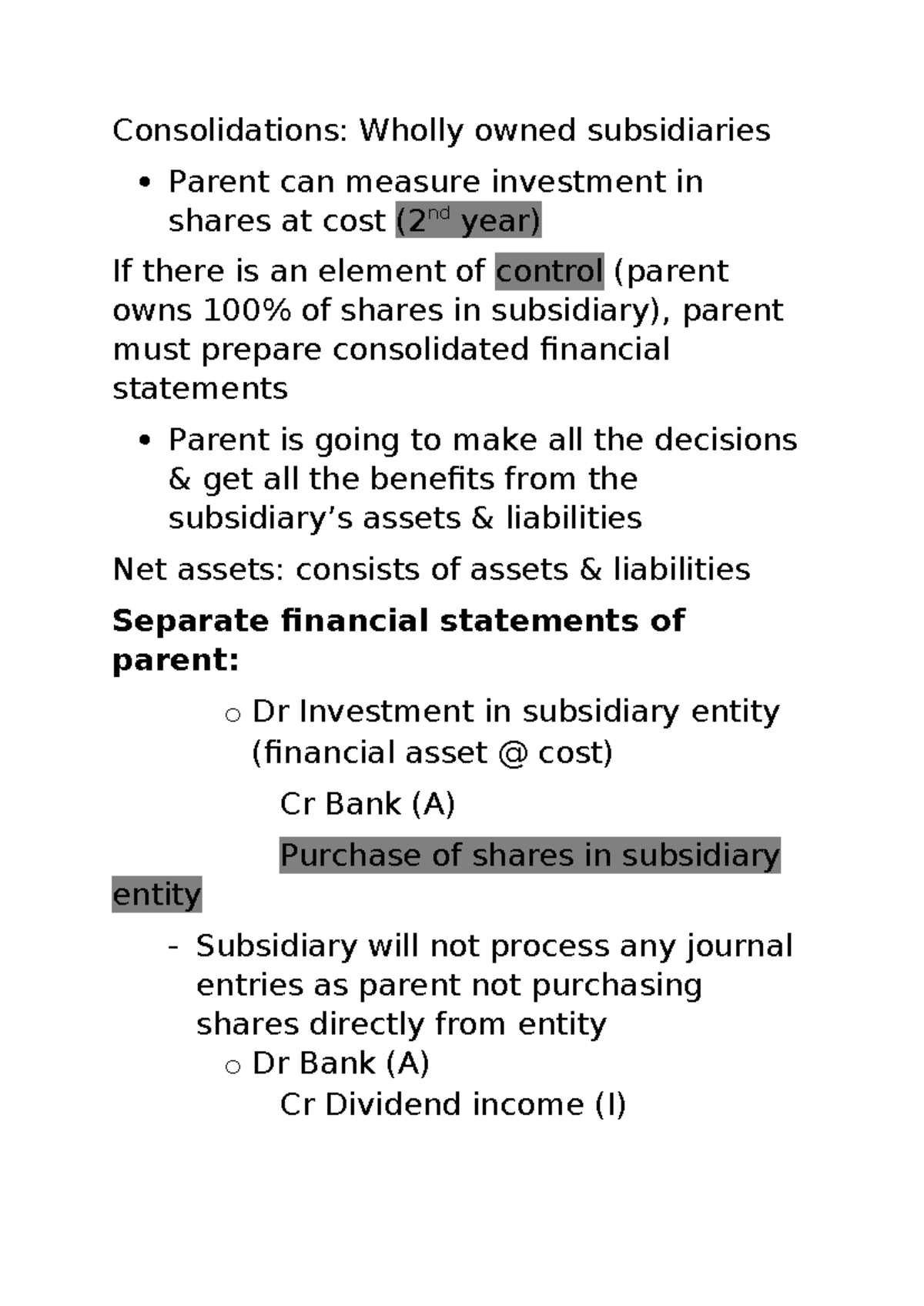 Consolidations: Wholly Owned Subsidiaries & Financial Statements (2nd ...