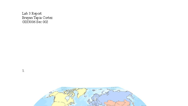 Lab 3 Report: Advantages of Winkel Tripel Maps (GIS3006) - Studocu