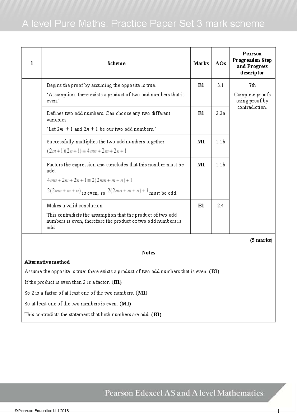 A Level Pure Maths: Practice Paper Set 3 Mark Scheme - Studocu