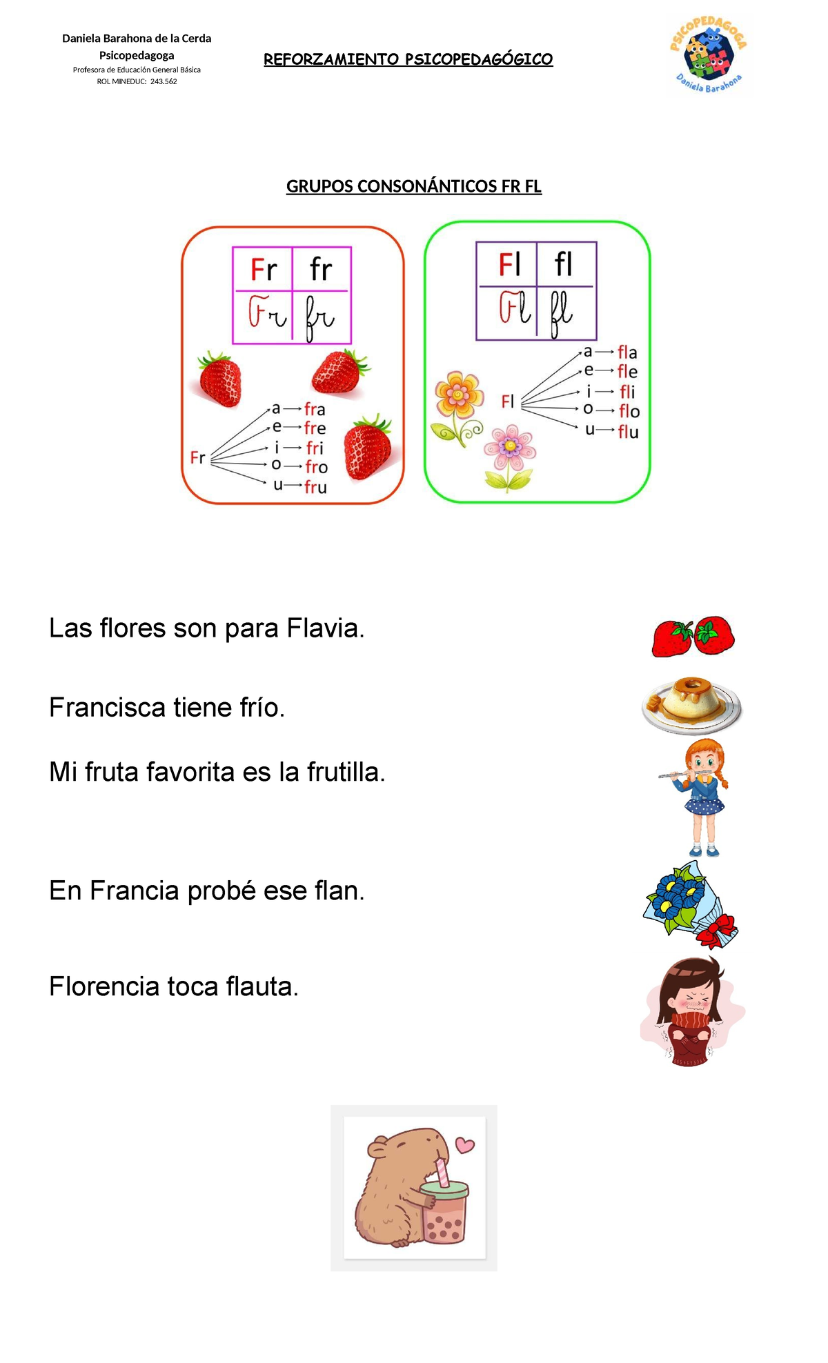 Grupo consonántico fr fl - Psicopedagoga ####### Profesora de Educación ...