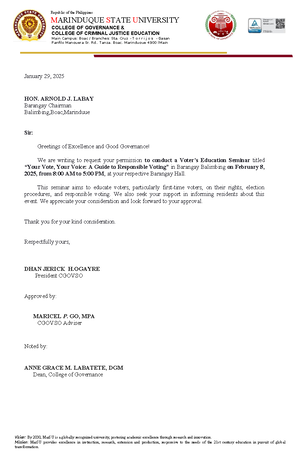 Letter for brgy courts - jhvvjvj - Republic of the Philippines ...