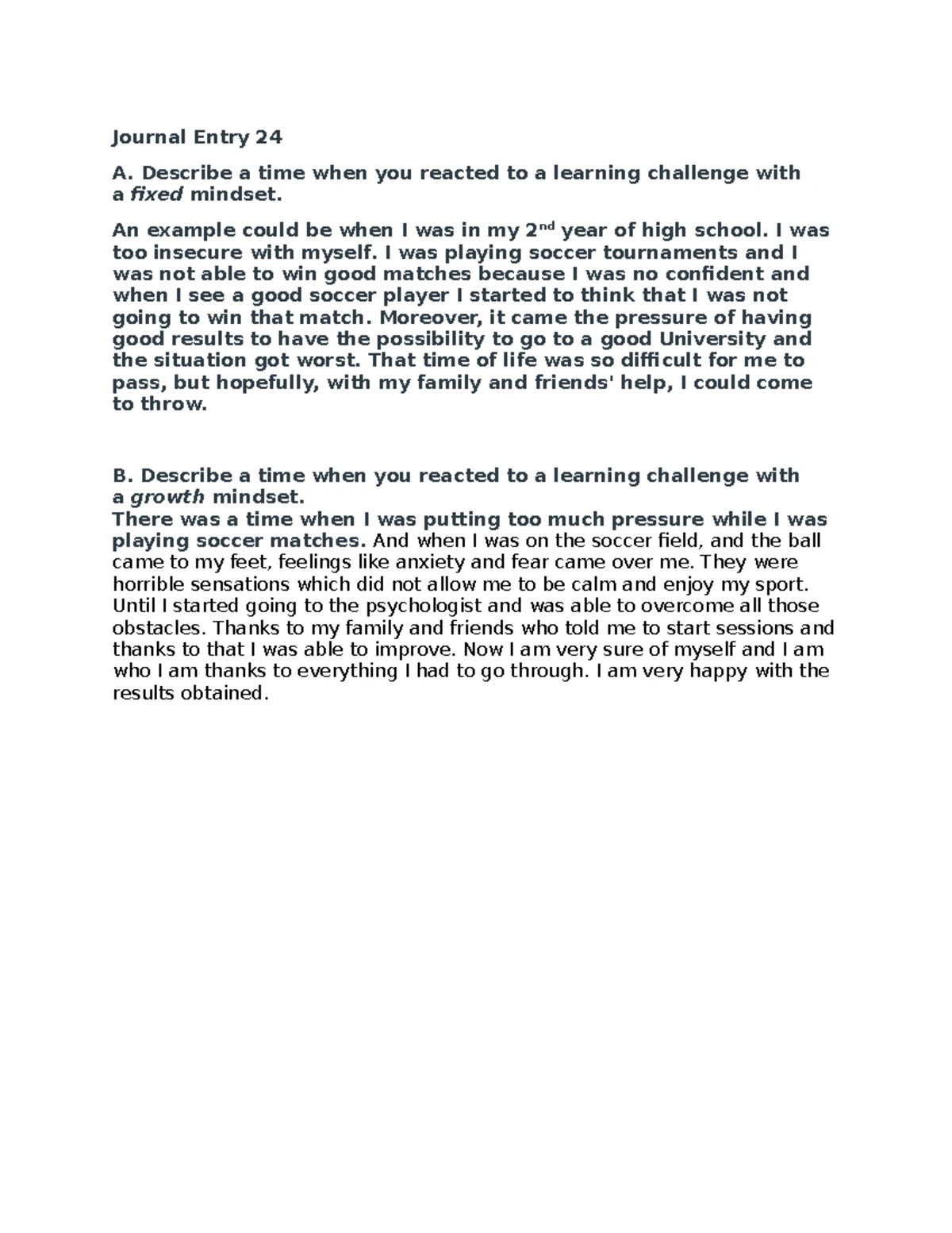 Journal Entry 16 - Journal Entry 16 Write and complete the following ...