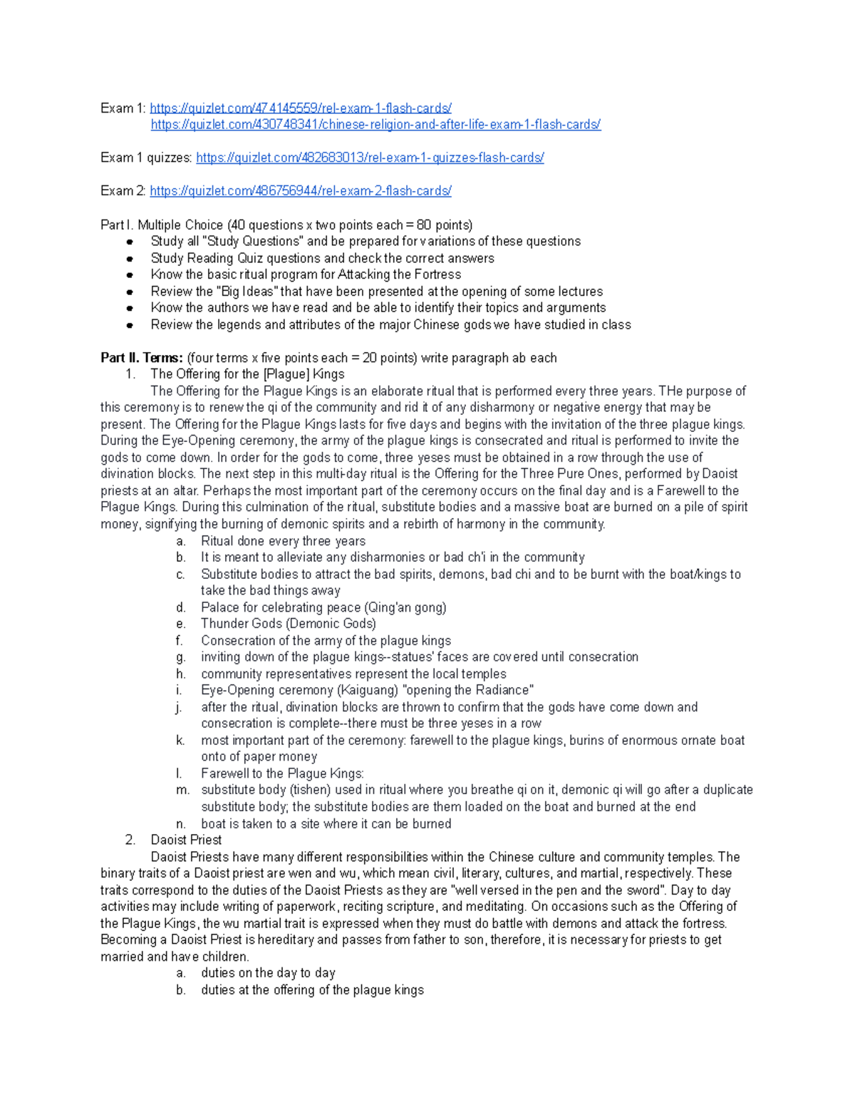 Chinese Religion Exam 1: Key Concepts and Review Guide - Studocu
