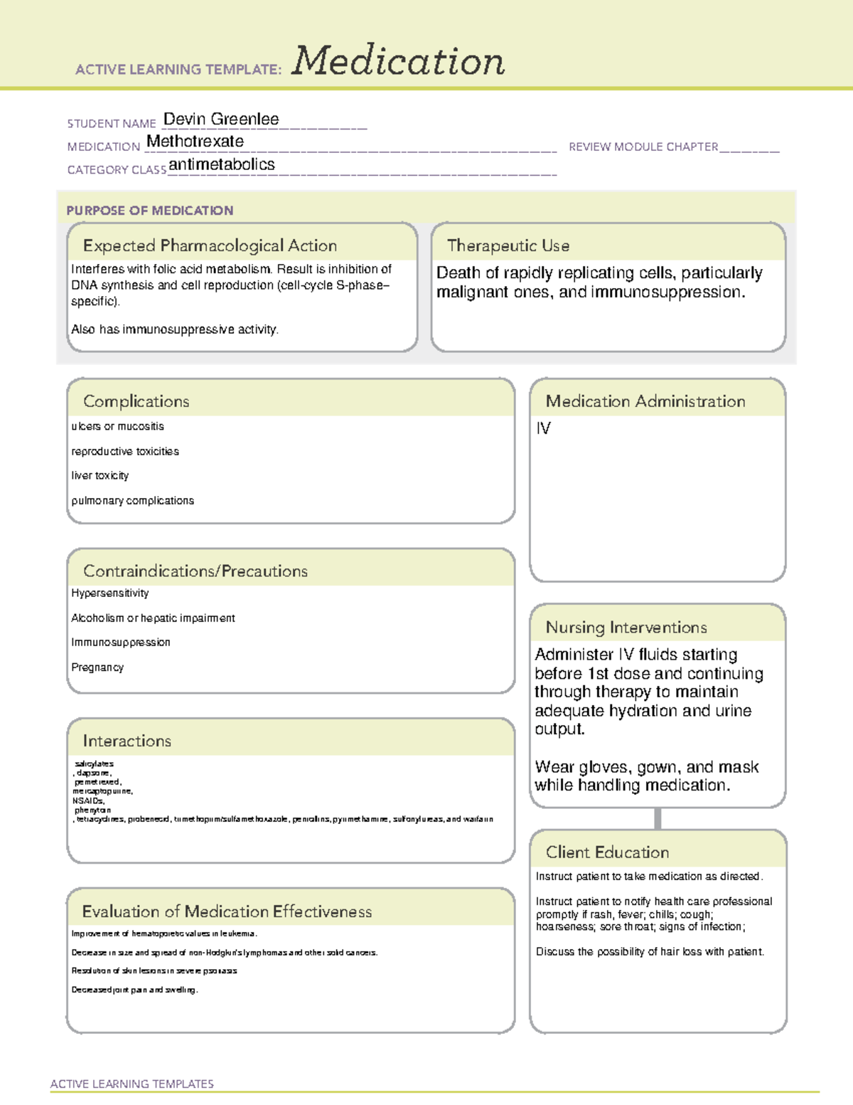 2700164 - Active Learning Template: Methotrexate Pharmacology Review ...