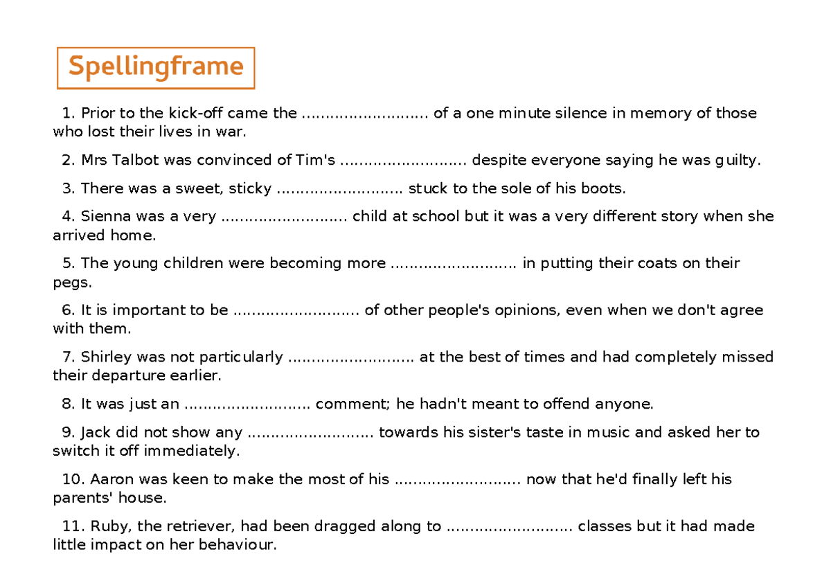 Spelling Rule 40: Words Ending in -ant, -ance, -ancy, -ent, -ence ...