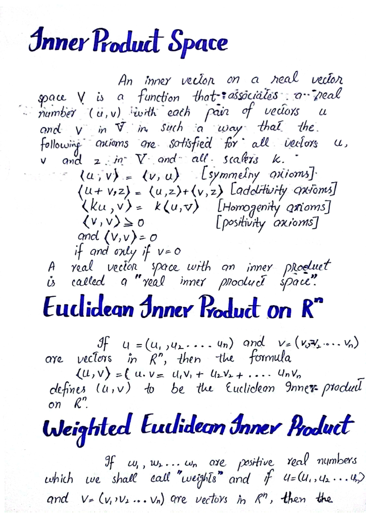 Inner Product Space - None - Inner Product Space An inner vector on a ...