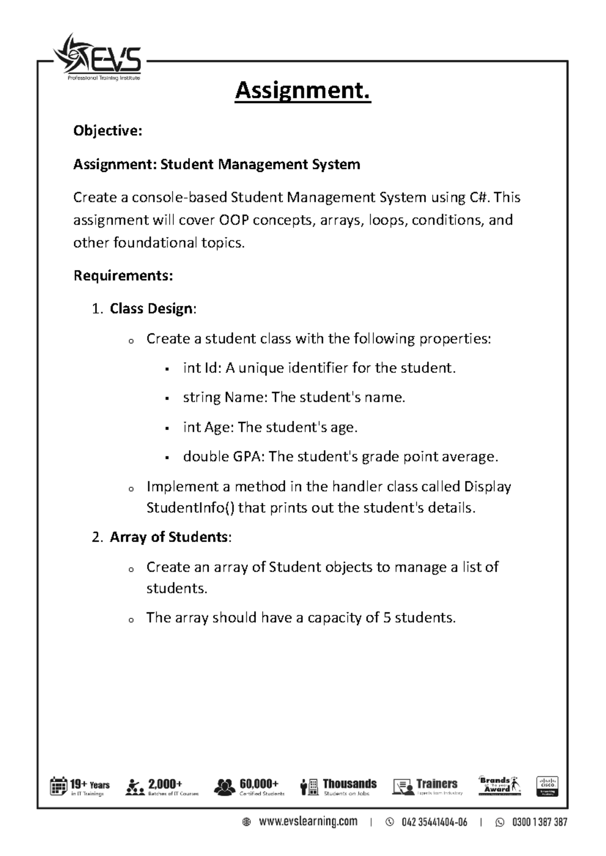 C# Final Exam Assignment: Student Management System Design - Studocu