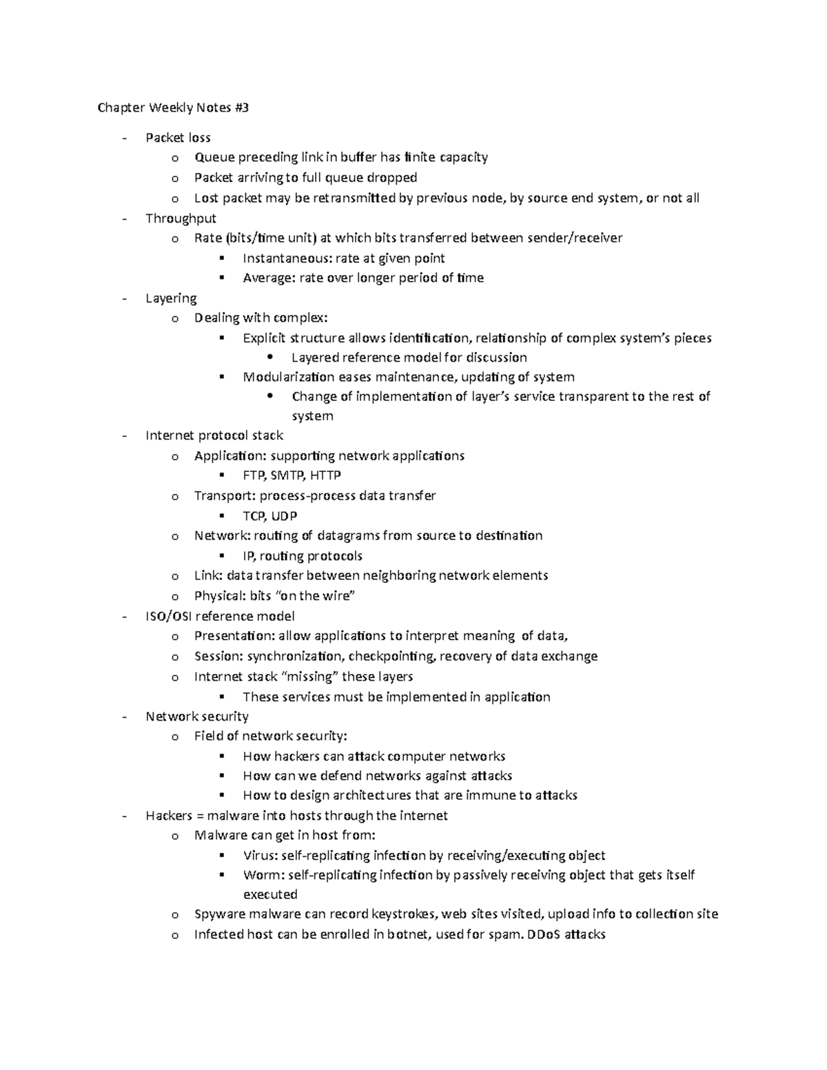Weekly Report #3 - Chapter Notes on Network Security and Protocols ...