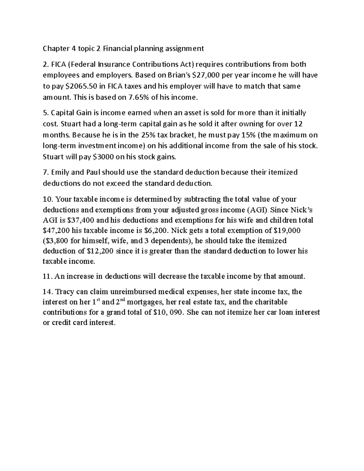 Chapter 4 Topic 2: Financial Planning Assignment Insights - Studocu