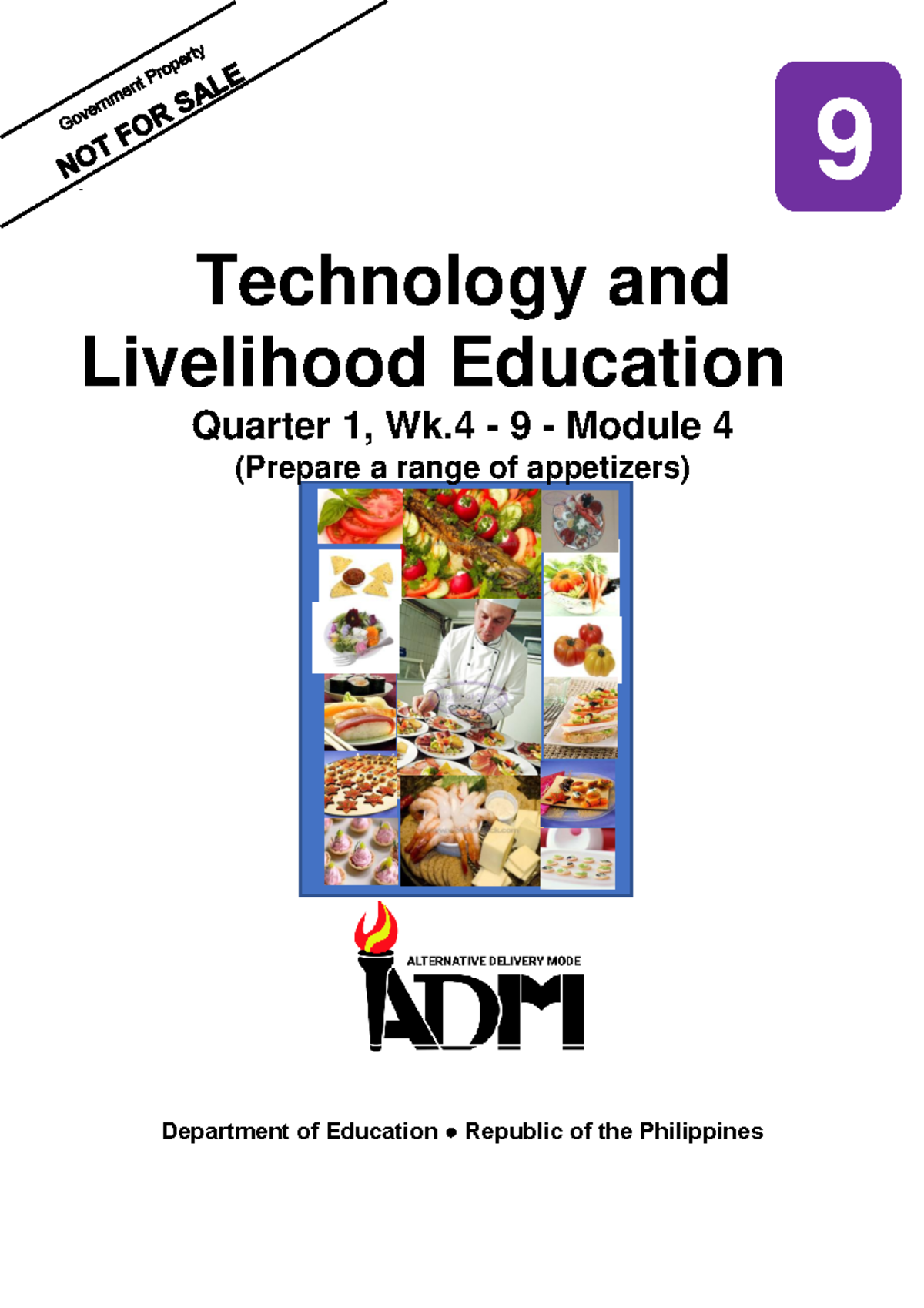 Cookery 9 TLE Quarter 1, Week 4: Preparing Appetizers Module - Studocu