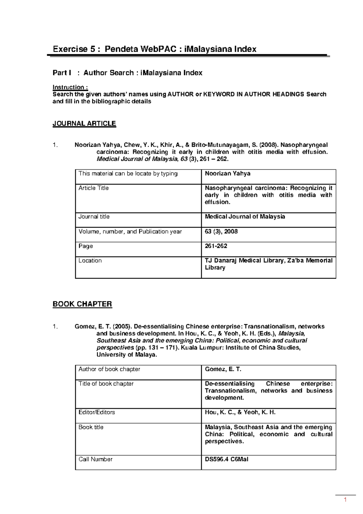 Exercise 5 Answer - all the best - Exercise 5 : Pendeta WebPAC ...