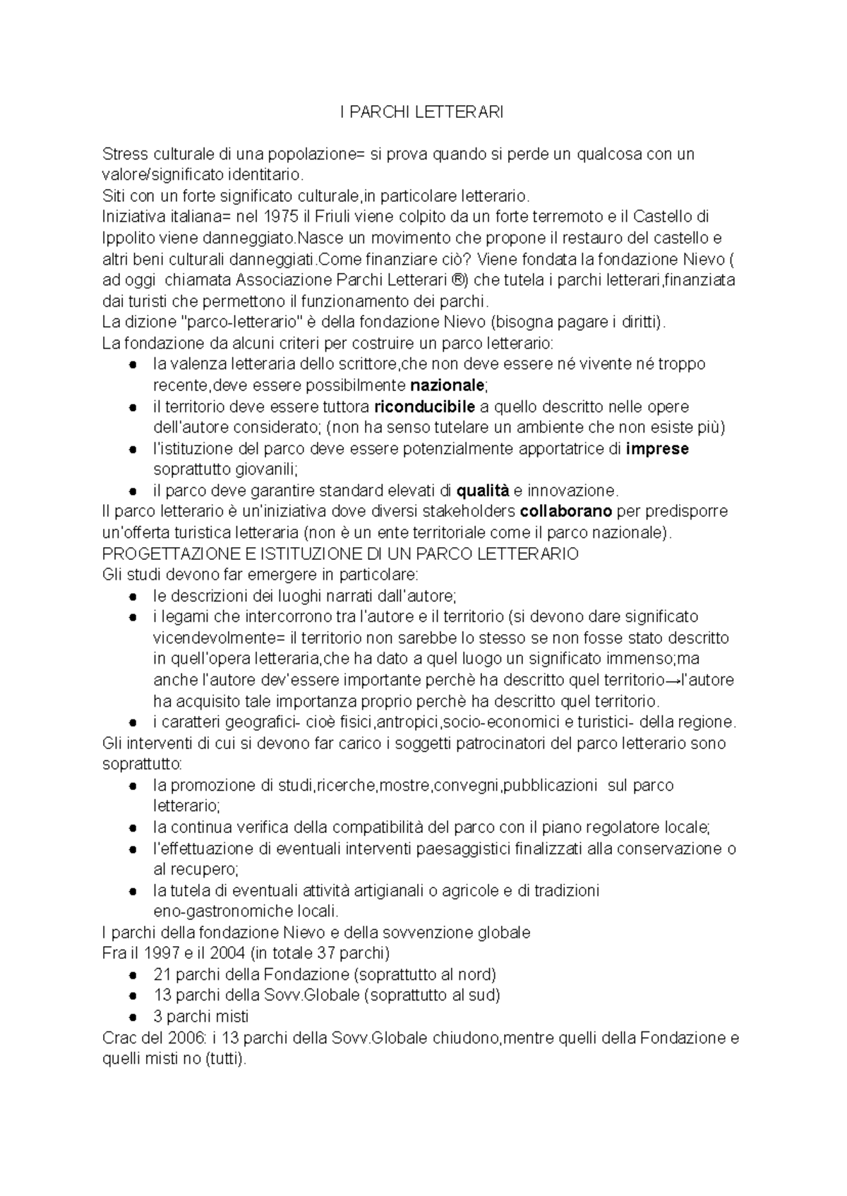 I PARCHI LETTERARI: Progettazione e Istituzione di un Parco Letterario ...