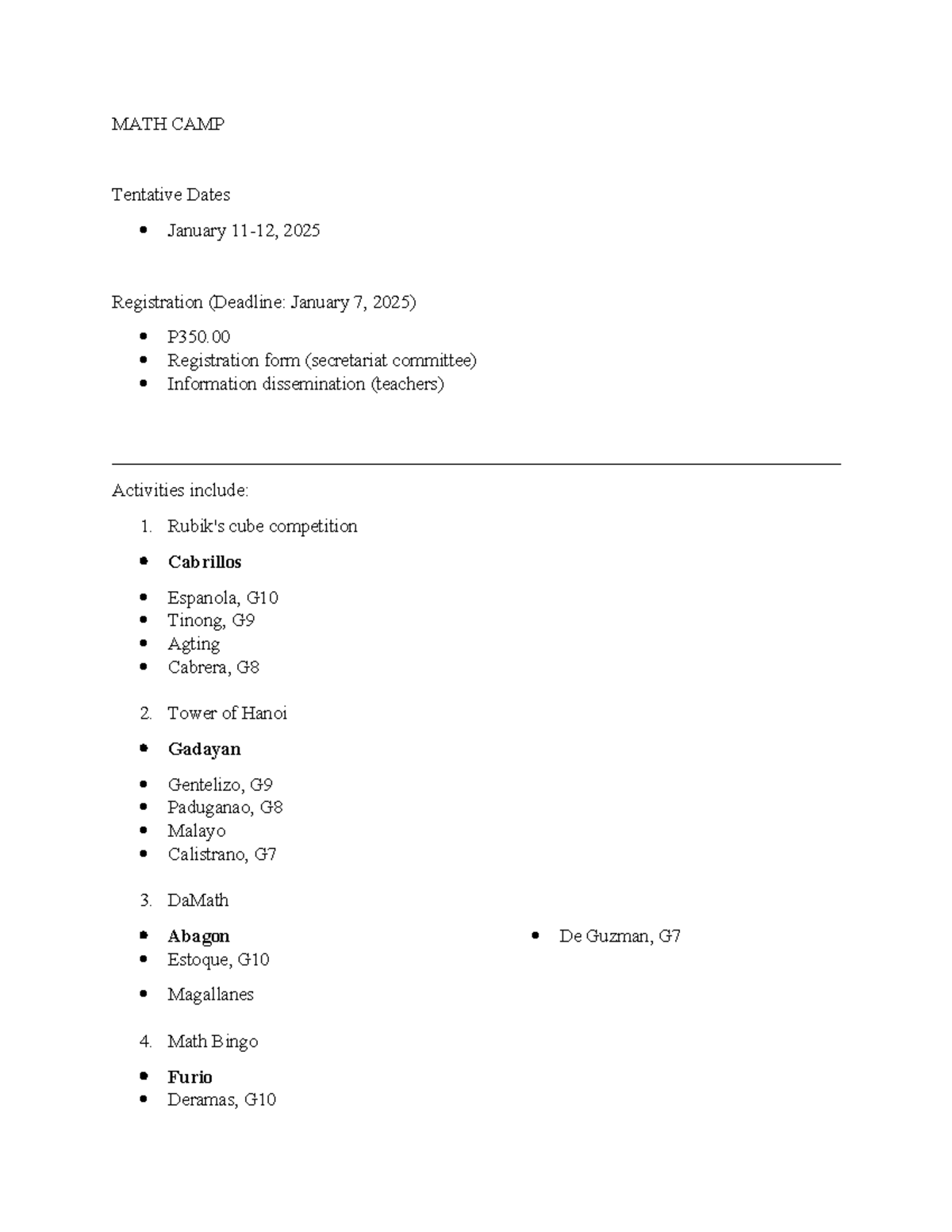 MATH-CAMP - Hyper font with my own and I can - MATH CAMP Tentative ...