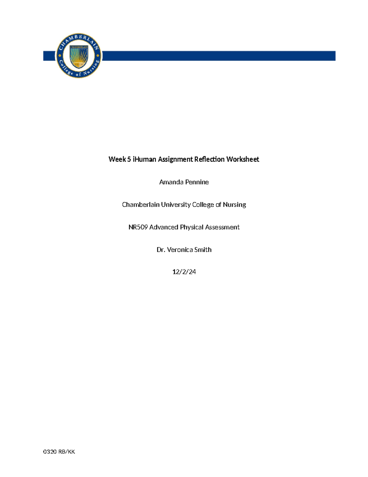 Week 5 i-Human Assignment Reflection Worksheet - Week 5 iHuman ...