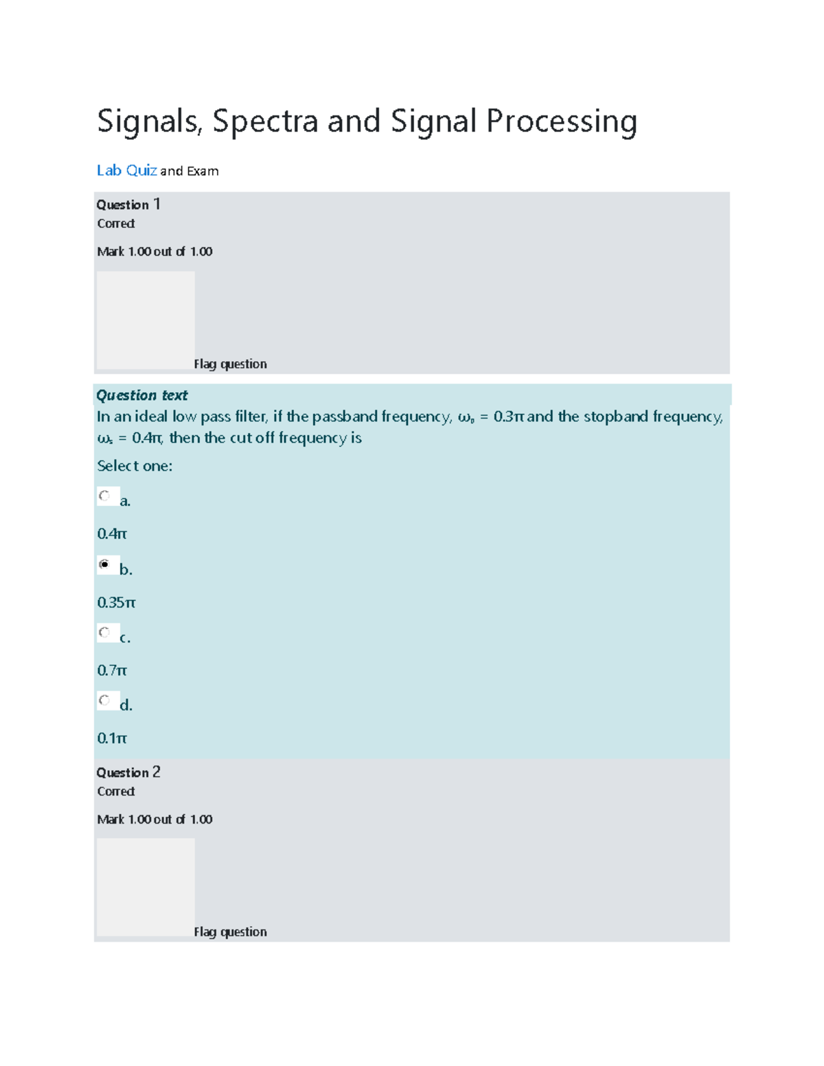 Signals all lab exam and quiz - Signals, Spectra and Signal Processing Lab Quiz and Exam ...