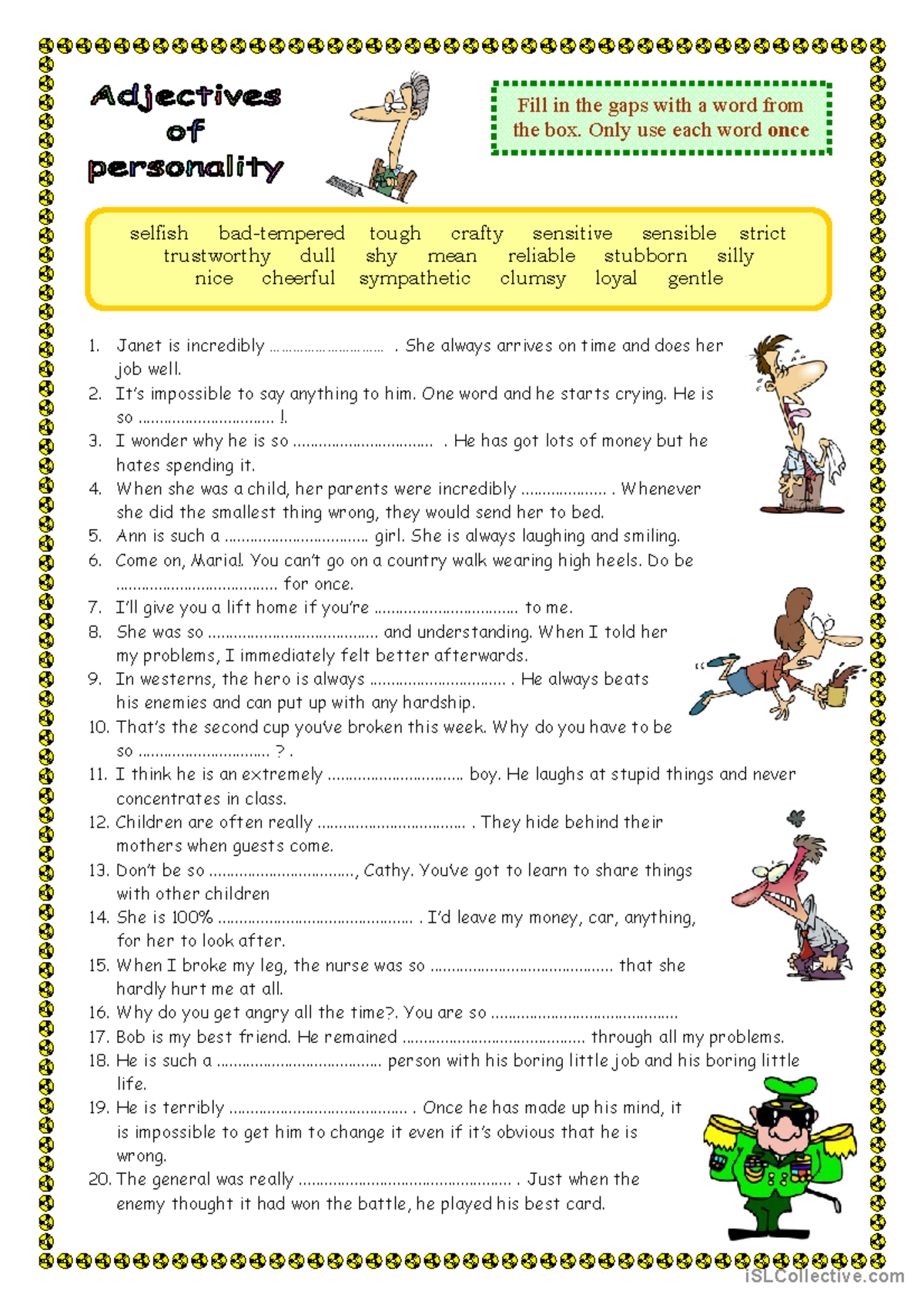 Adjectives of Personality: Fill in the Gaps Exercise - Studocu