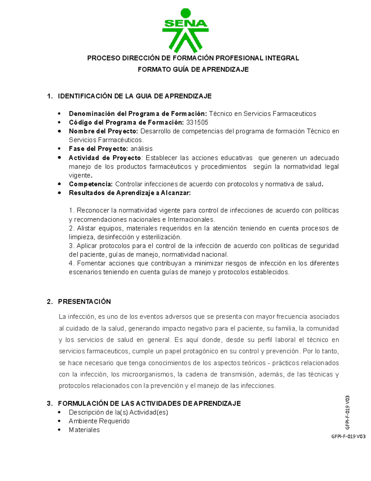 Guía de Aprendizaje: Control de Infecciones en Servicios Farmacéuticos ...
