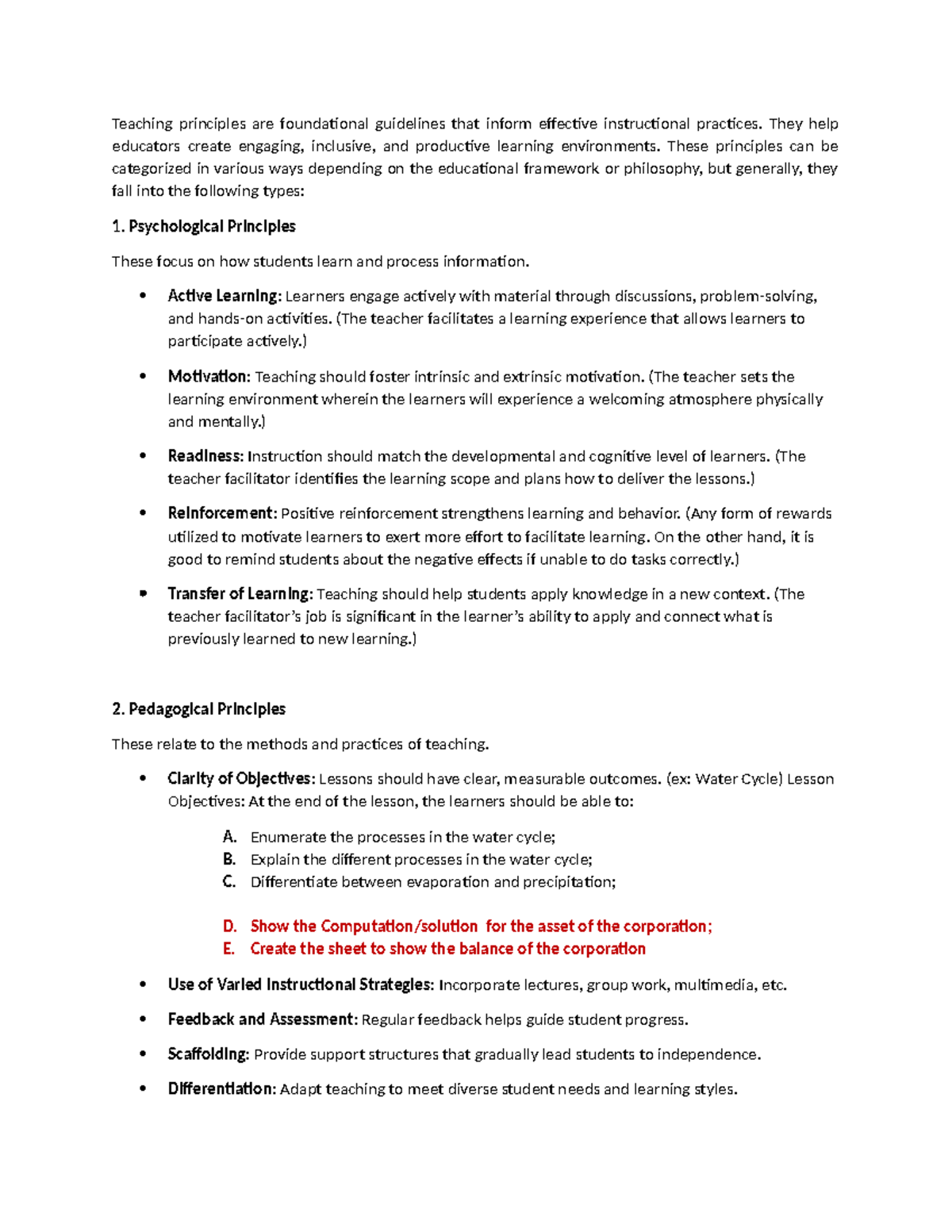 Module PMTA: Comprehensive Overview of Teaching Principles - Studocu