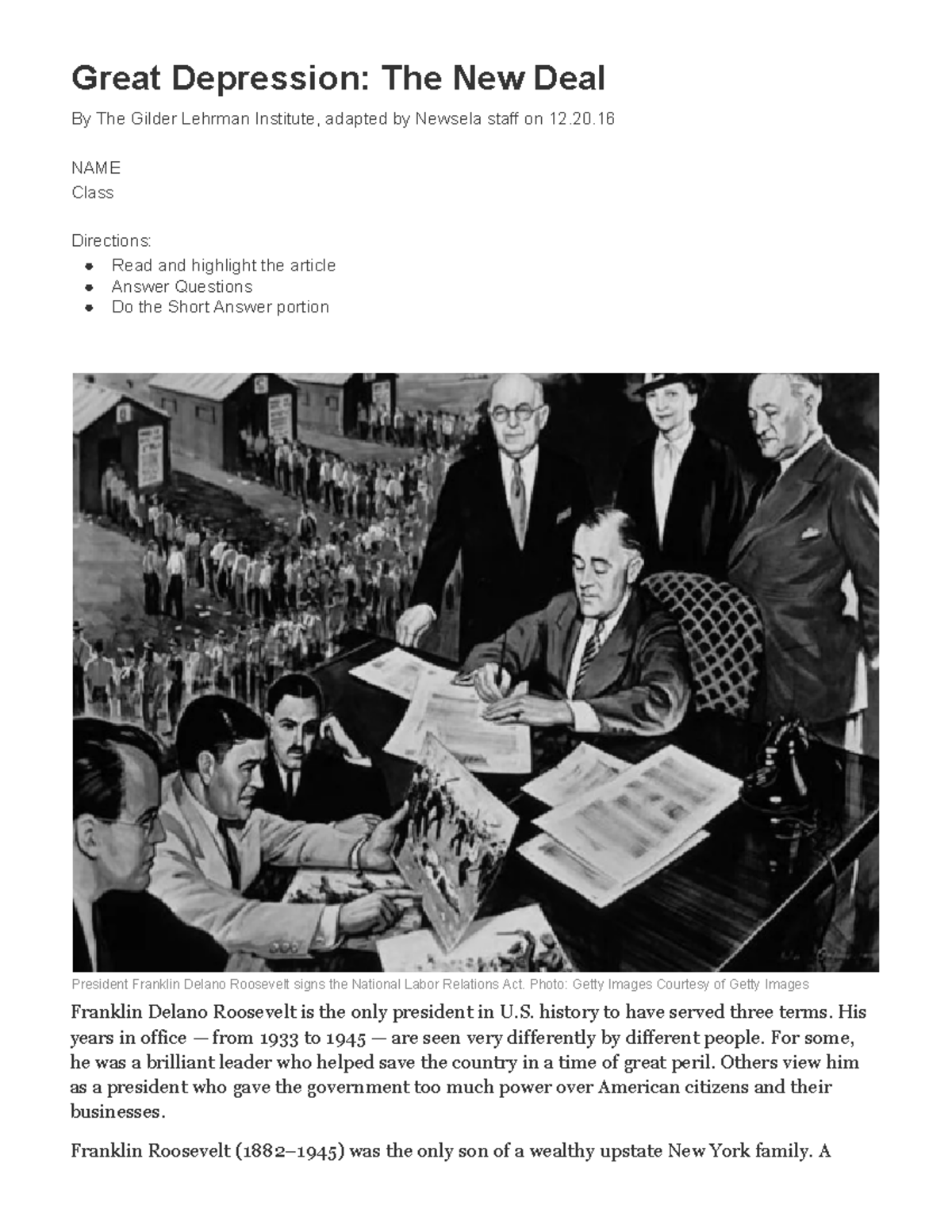 New-deal - new deal - Great Depression: The New Deal By The Gilder ...