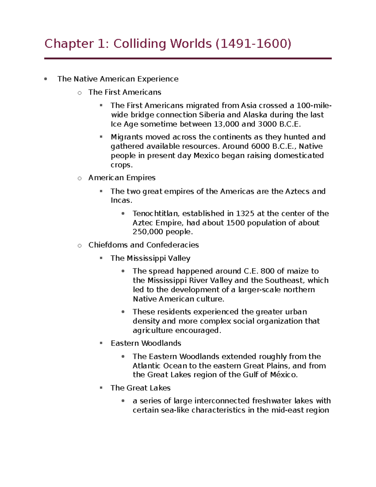 Chapter 1: Colliding Worlds (1491-1600) - Native American & African ...