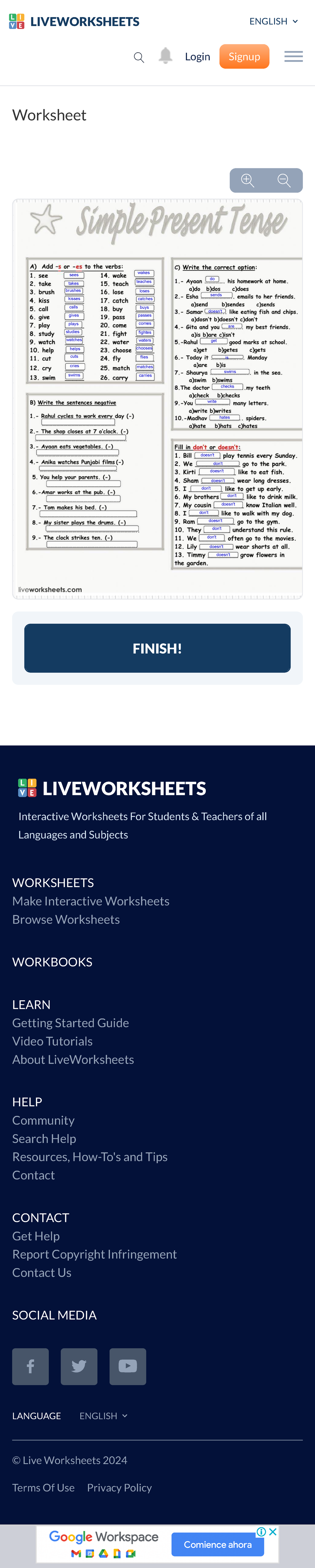 Worksheet Live Worksheets - Worksheet FINISH! LIVEWORKSHEETS Interactive Worksheets For Students ...