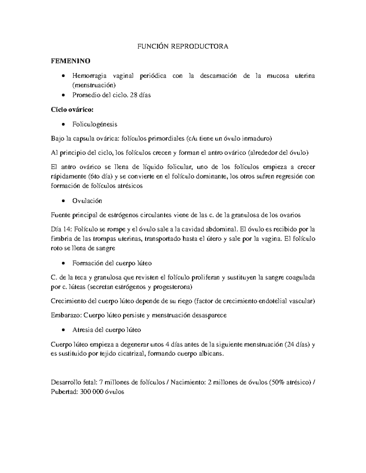 Función Reproductora, Lactancia Y Embarazo - FUNCIÓN REPRODUCTORA ...